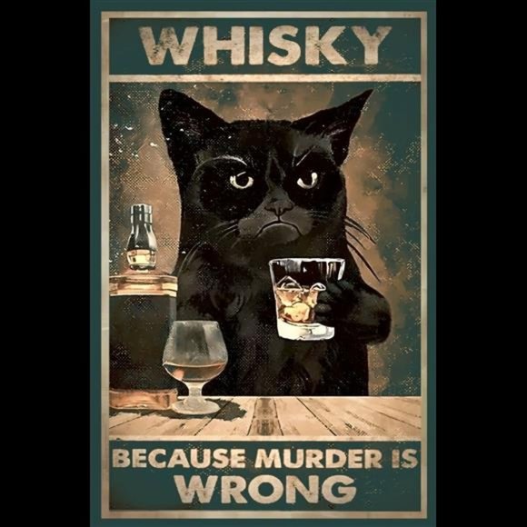 Art | Funny Cat Drinking Bar Posters Feline Humor Wall Art Decor Set Of ...